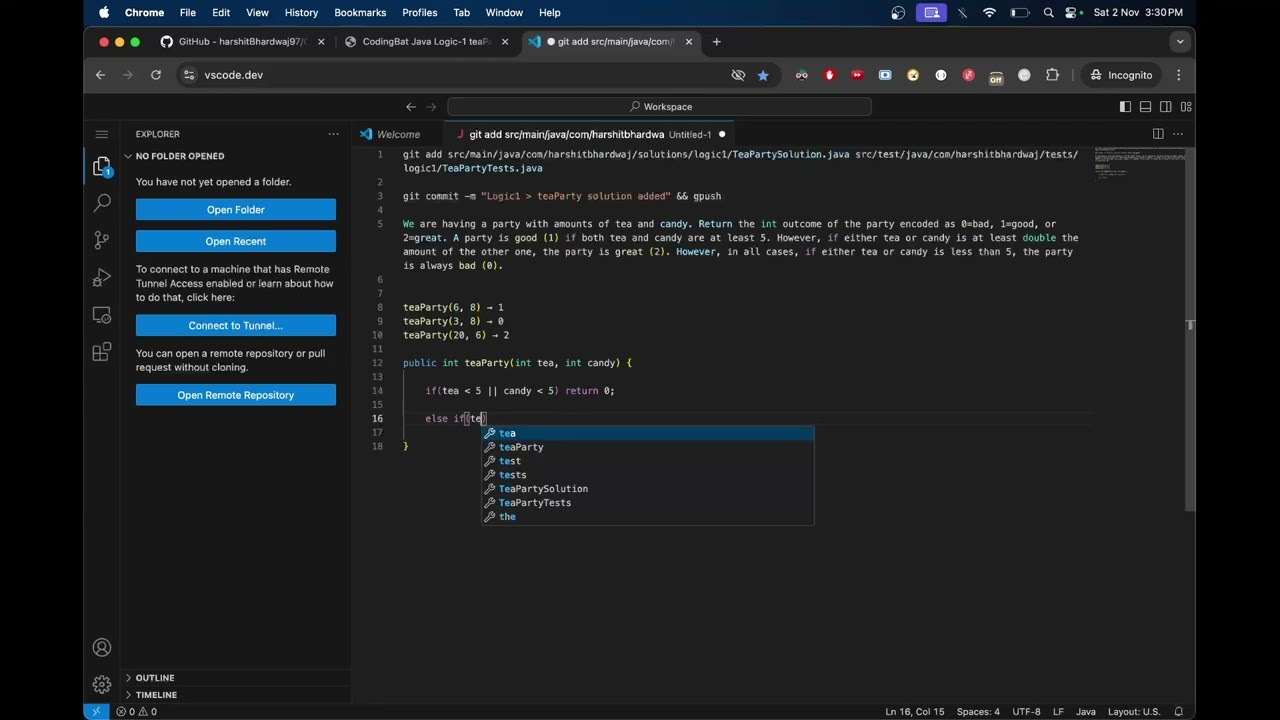 CodingBat Java | Logic-1 Section | teaParty