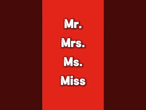 Mr. Mrs. Ms. Miss #english #learning #reels