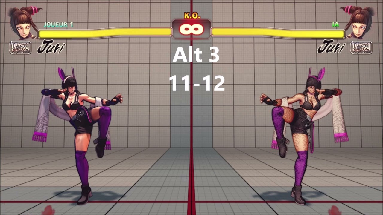 Ultra street fighter 4 Juri all costumes and colors