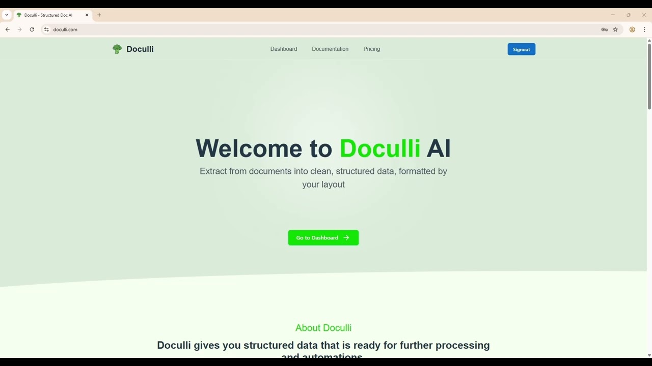 Doculli demo - AI PDF Extraction Engine (alternative to Amazon Textract)