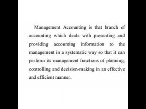 Definition of management accounting