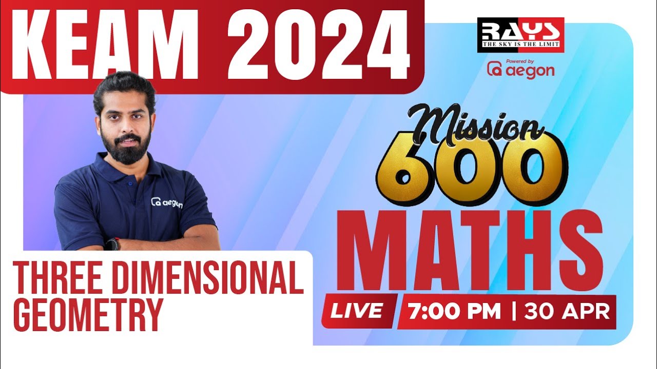 KEAM MATHS | THREE DIMENSIONAL GEOMETRY | RAYS