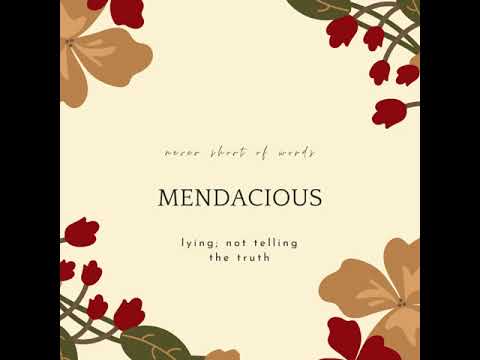 Mendacious. English words for a better vocabulary. How to pronounce. #Shorts