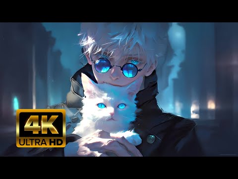 Satoru Gojo with Cat😸 4K Wallpaper | Jujutsu Kaisen For PC #gojo #blueeyes #jujutsukaisen