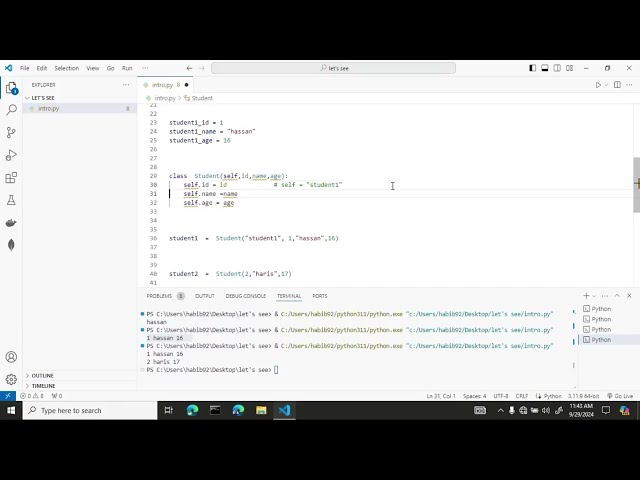 Understanding Python Classes and the Self Keyword | Galaxy.ai | Galaxy.ai
