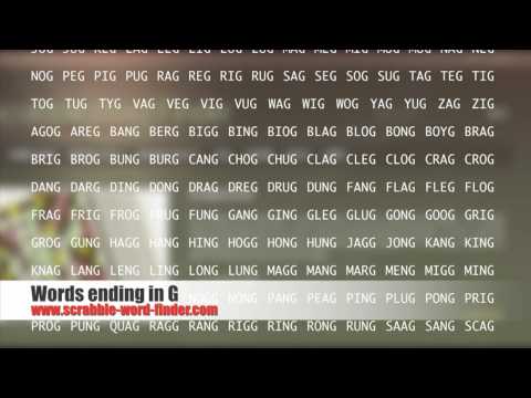 Words ending in G