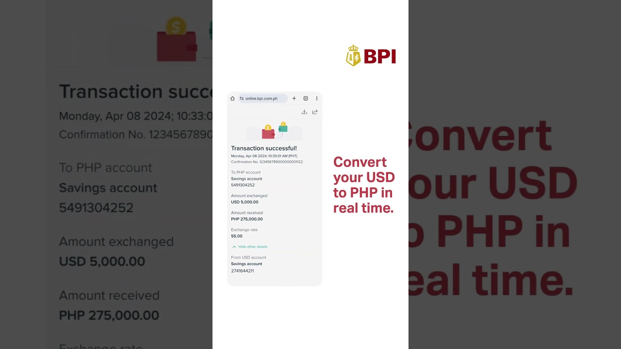 How to convert USD to PHP | BPI online | 2024