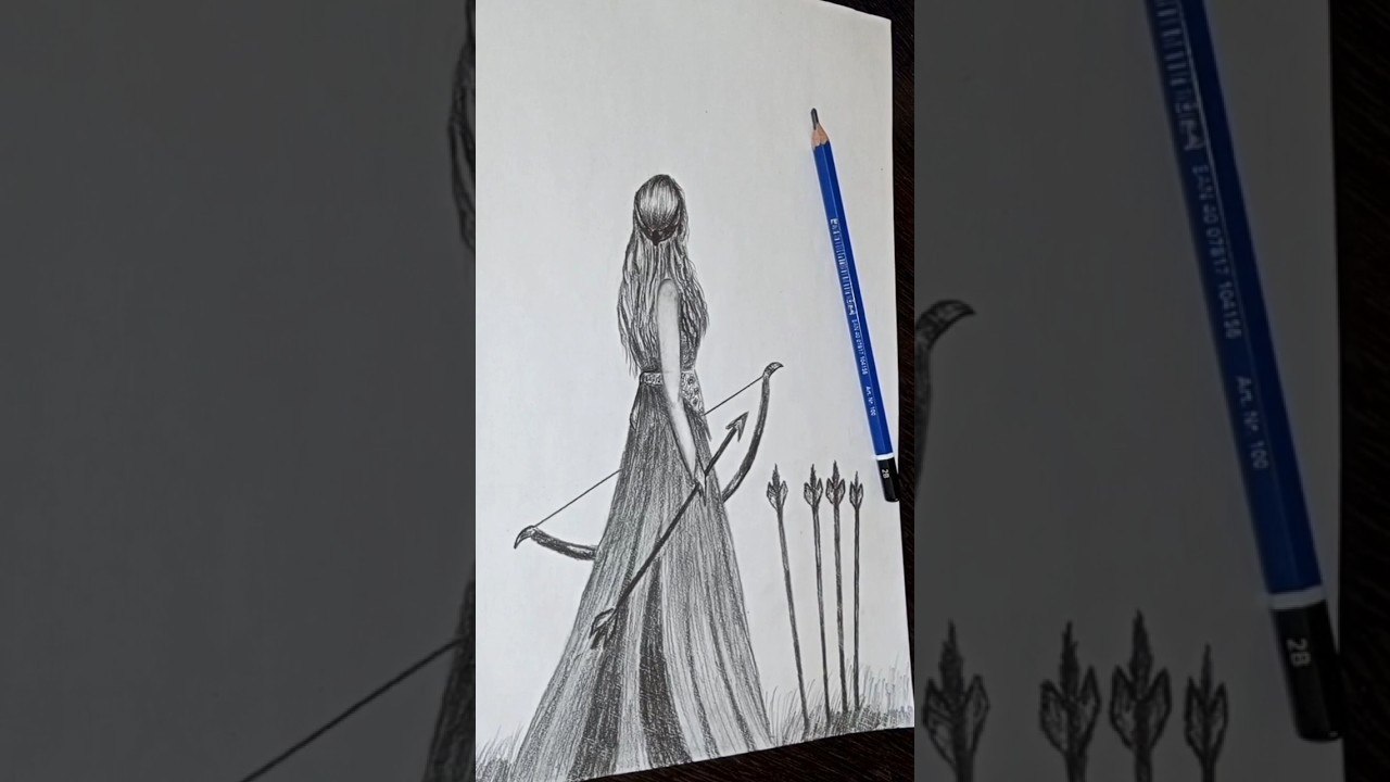 Drawing an archer woman #shorts #viral #woman