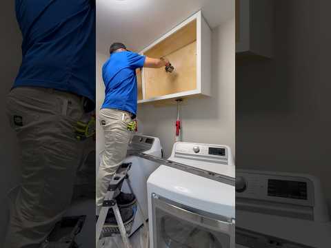 Laundry room storage makeover. #laundryroommakeover #cabinetry #diy #howto #storage