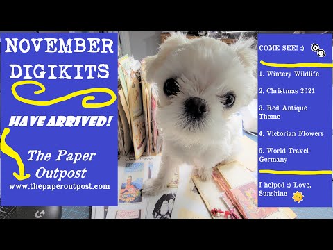 NOVEMBER DIGIKITS ARE HERE! Wintery! Florals! Travel! Red Theme! Christmas! The Paper Outpost! :)