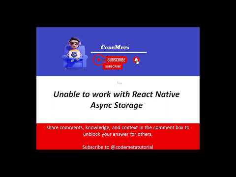 Troubleshooting React Native Async Storage Issues | AsyncStorage Tutorial for Beginners #react