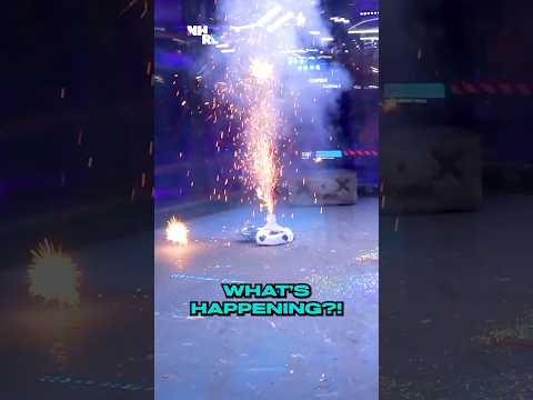 Robot fight turns into fireworks display