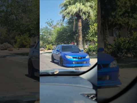super clean hawkeye subaru wrx sti on real te37s and w a big brake kit is a joy to find on the road