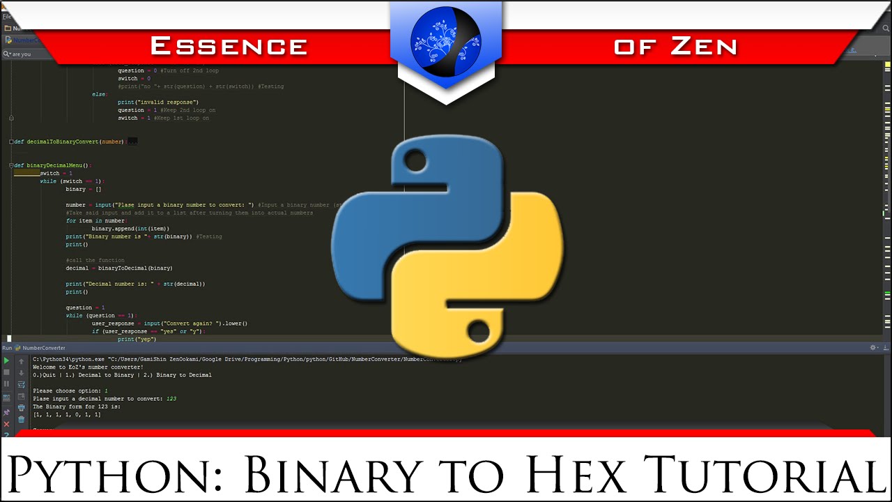 Python 102: Binary to Hex conversion | The Call Stack