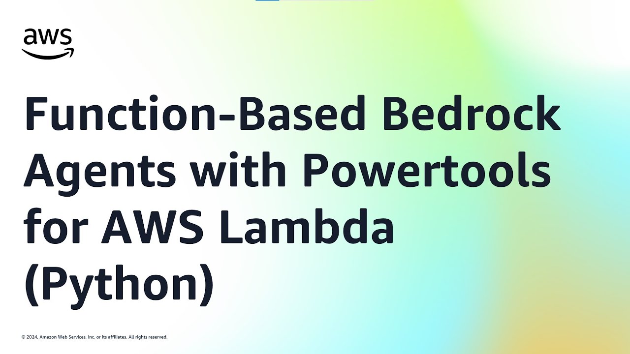 Function-Based Bedrock Agents with Powertools for AWS Lambda (Python) | Amazon Web Services