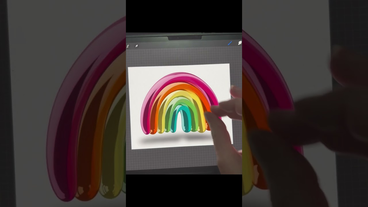 Easy 3D Rainbow Drawing #procreate #procreatebrushes #procreatetips #procreatedrawing #rainbow #art