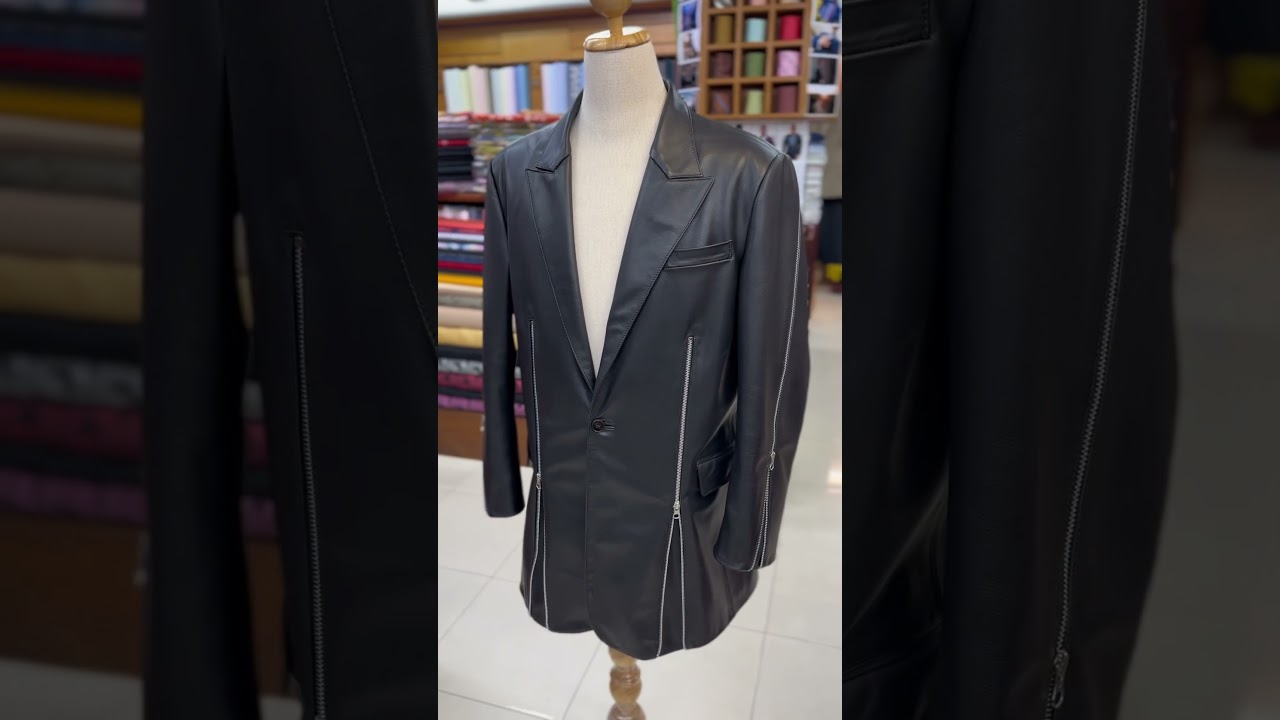Make a Statement with This Strikingly Unique Black Leather Jacket | Bespoke Tailor Phuket