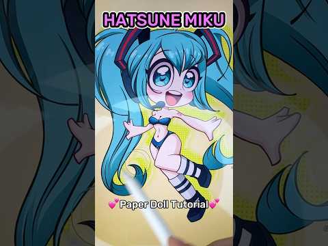 making -`♡HATSUNE MIKU♡´- *pApeR dOlL* 📄👗 ARTY PIE🥧  #handmade #artchallenge #anime #japan #crafts