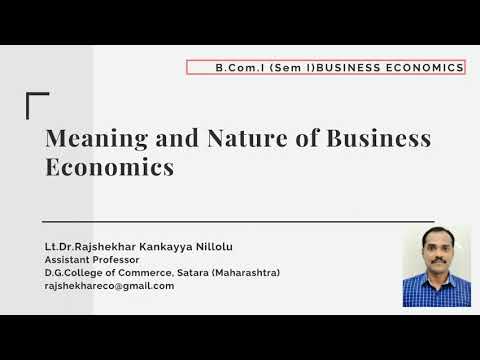 Meaning and Nature of Business Economics