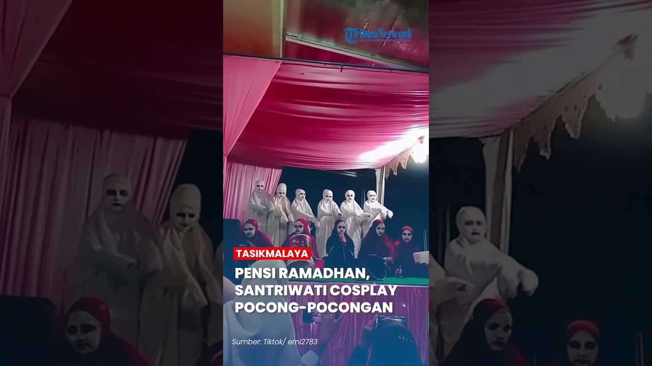 Kelakuan Kocak Para Santriwati Cosplay Pocong-pocongan saat Pentas Seni ...