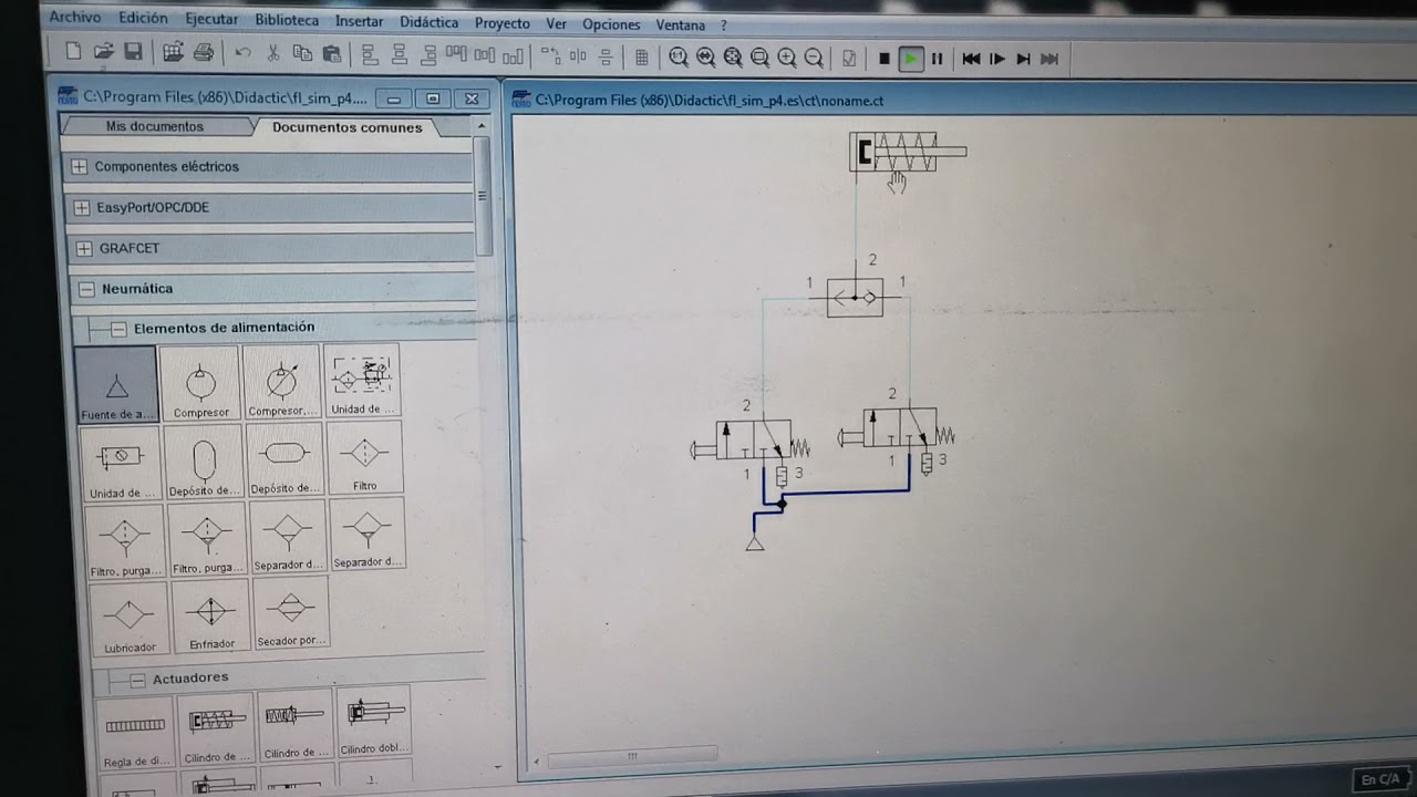cilindro de simple efecto con selector de mando