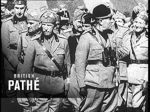 Mussolini Reviews Troops On Sleeve Incorrectly As Troops Embark For Malta  News In A Nutshell (1935)