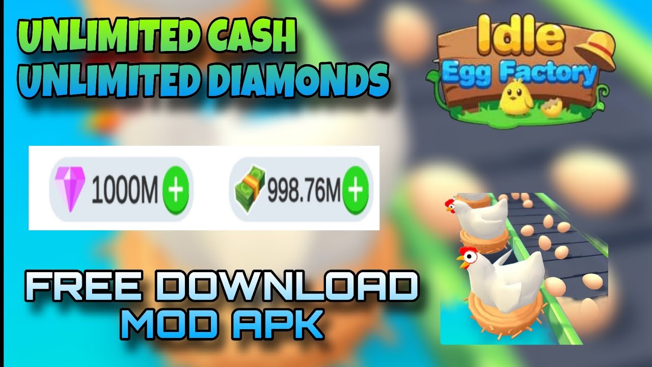 Idle Egg Factory MOD APK - v2.7.4 - UNLIMITED DIAMONDS AND CASH