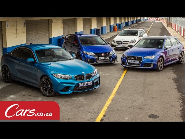 Track Race: Audi RS3 vs Merc-AMG A45 vs Honda Civic Type R vs BMW M2 ...