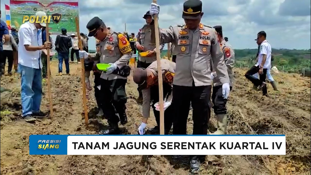 POLRES SANGGAU TANAM JAGUNG SERENTAK DUKUNG GERAKAN NASIONAL SWASEMBADA PANGAN