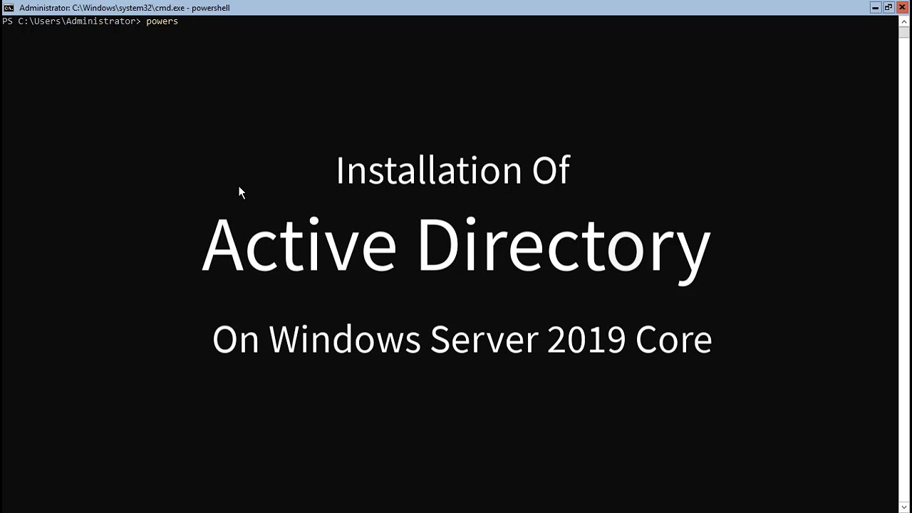 Active Directory Installation on Windows server 2019 core