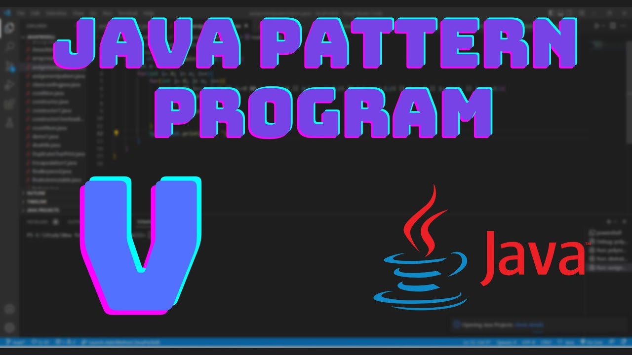How To Print Alphabet V Pattern In Java | java pattern programs 