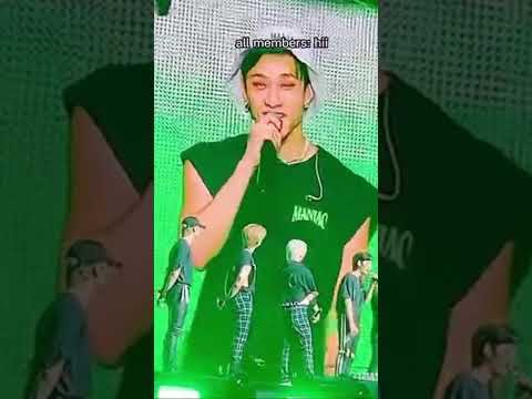Chan checking if his sister (Hannah) was at the concert #straykids