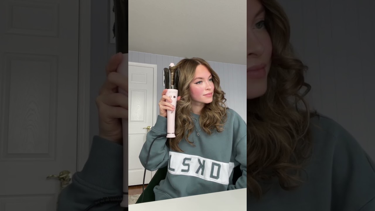 Trying a automatic curler for the first time #haircurls #curlingiron