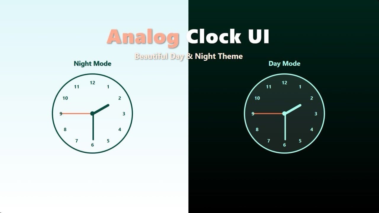 Build a Stylish Analog Clock with Day/Night Mode using HTML, CSS & JavaScript | Animated Clock UI