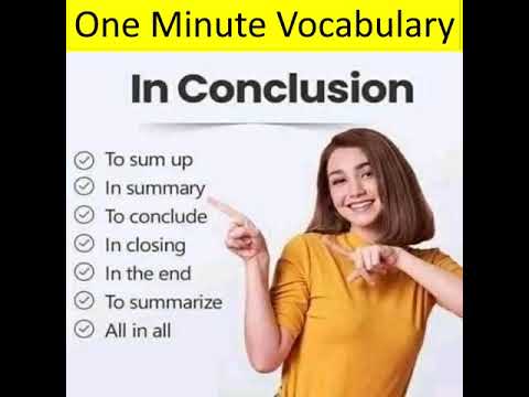 Other ways to say 'In Conclusion' | English Vocabulary 54 |