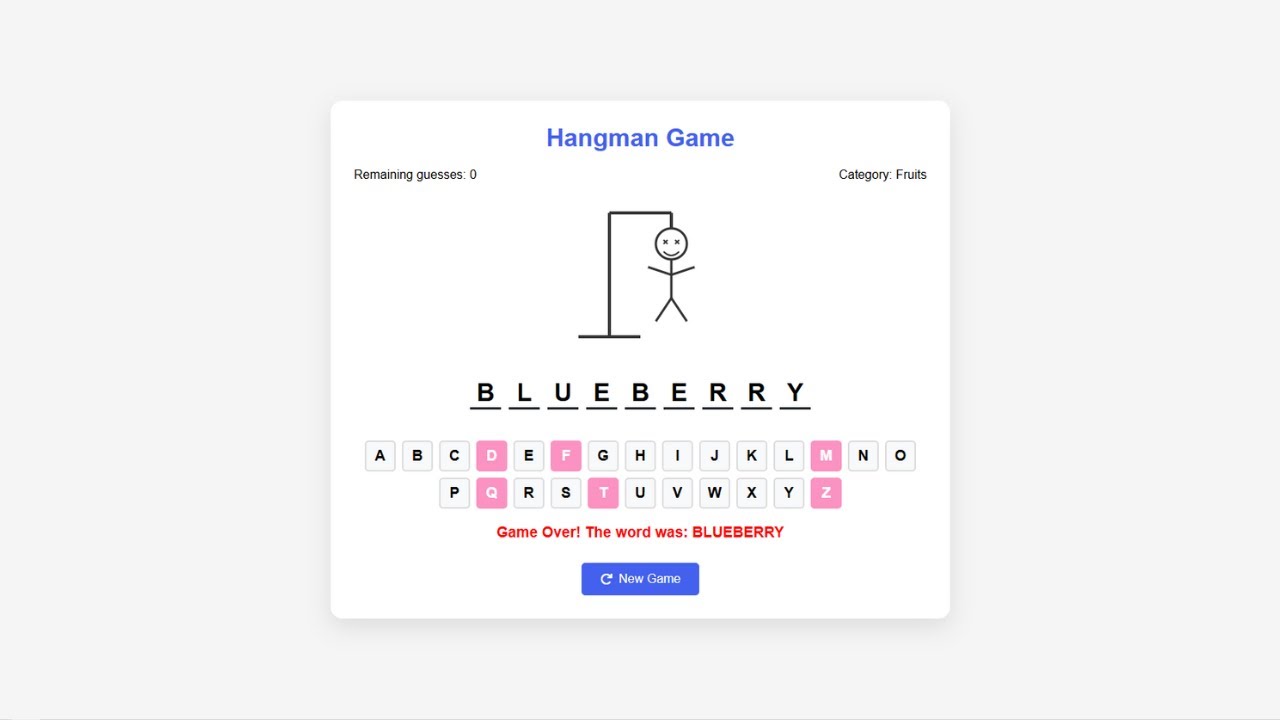 🎮 Build a Hangman Game with HTML, CSS & JavaScript | Beginner Web Development Tutorial