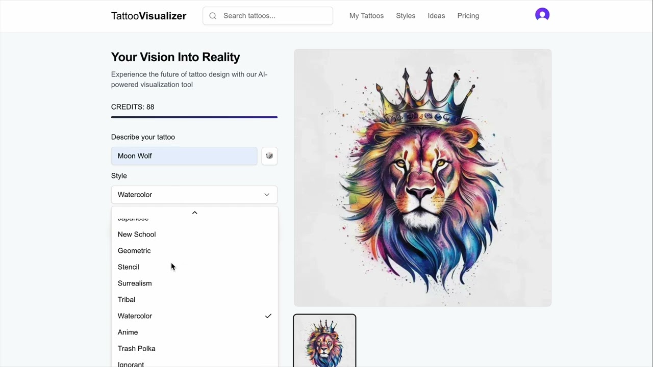 Create you tattoos wit AI for free
