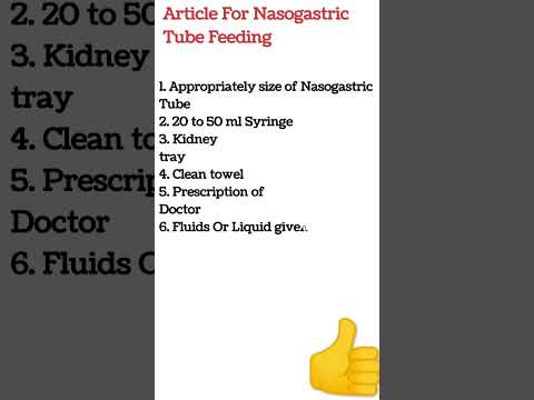 Article For Nasogastric Tube Feeding || Nasogastric Tube Feeding Part 5