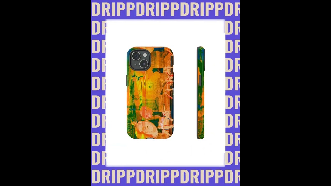 Abstract Sunset iPhone Case: Orange Green Art