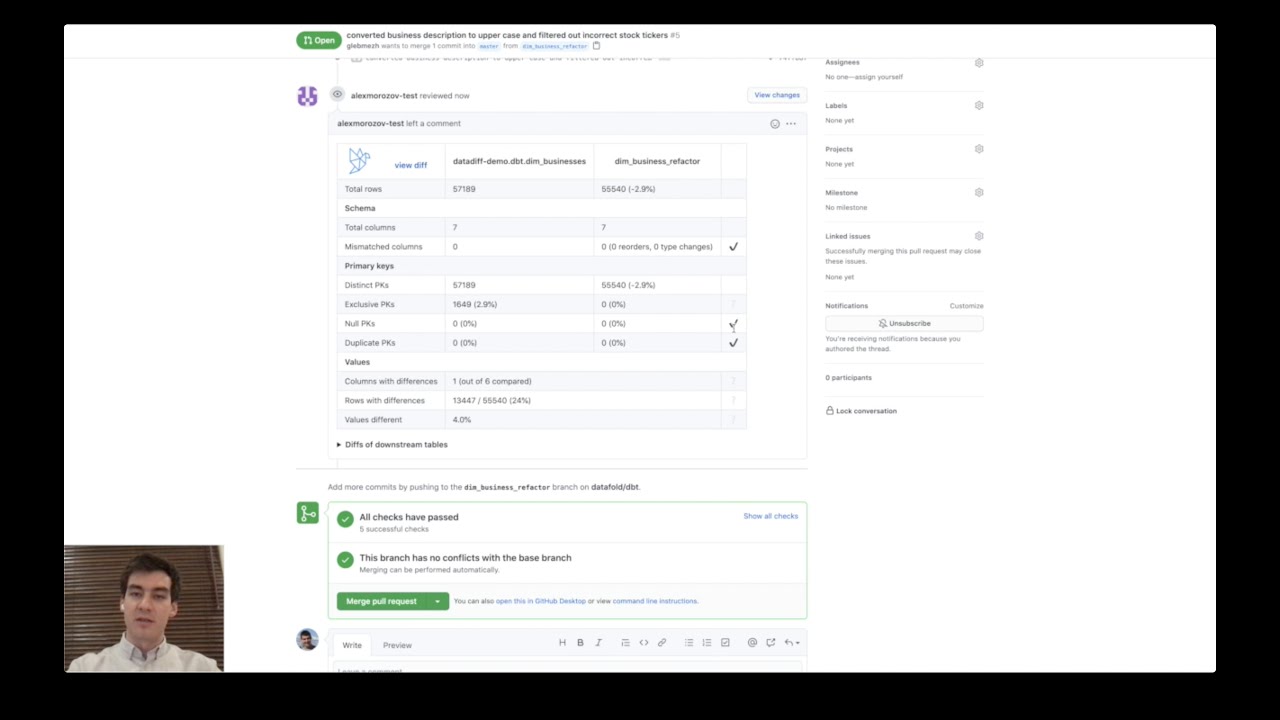 Automating data testing with dbt & Datafold Diff