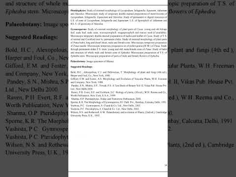 JNVU BSC BOTANY SECOND SEMESTER SYLLABUS #jnvu #bsc #botany #biology