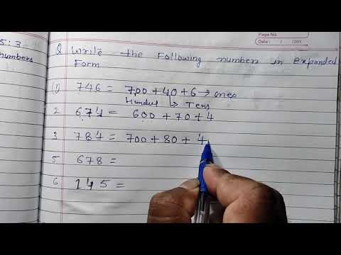 Class 1 | Write the following number in expanded form |Write the numbers in expanded form