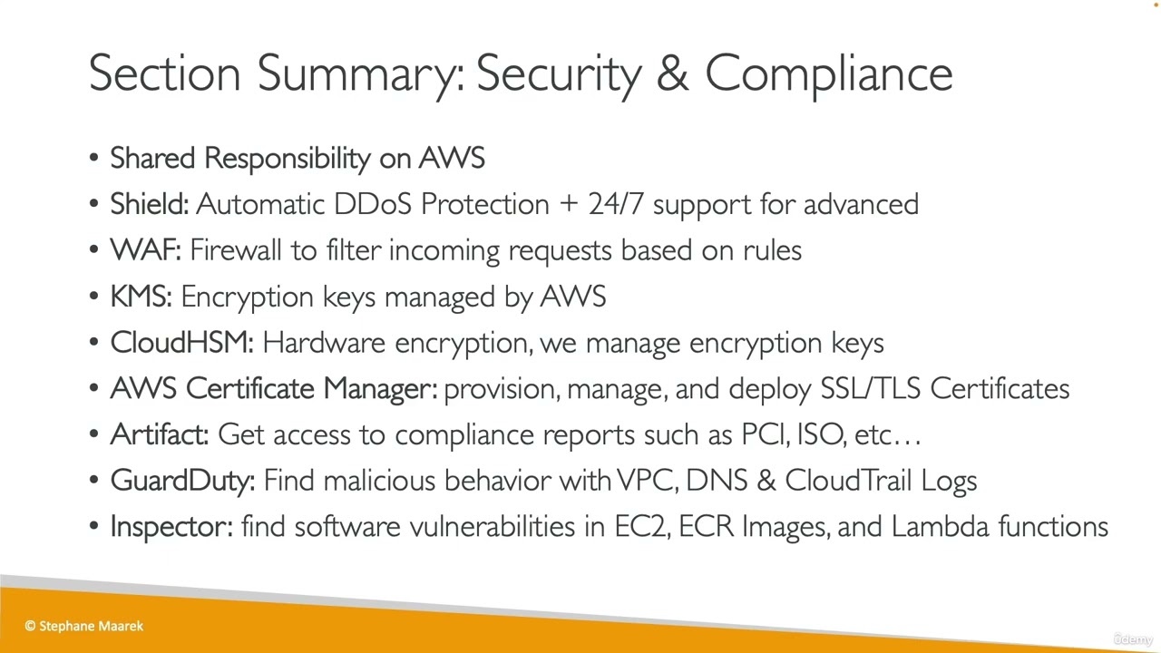 Ultimate AWS Certified Cloud Practitioner-2023 - Security Compliance Summary