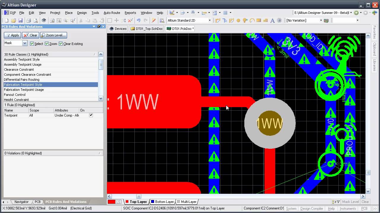 PCB Design Rules Visualization