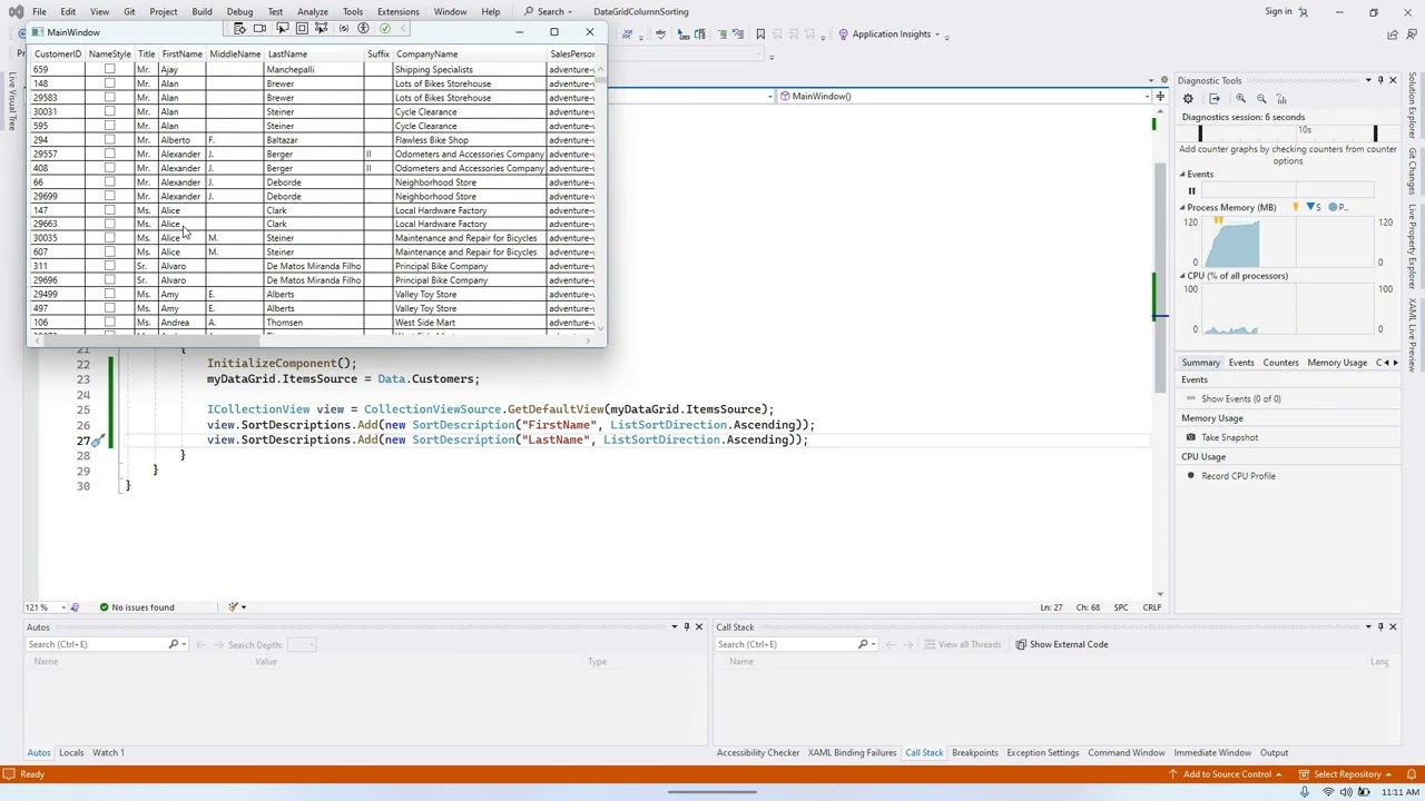 [WPF C#] DataGrid Sorting