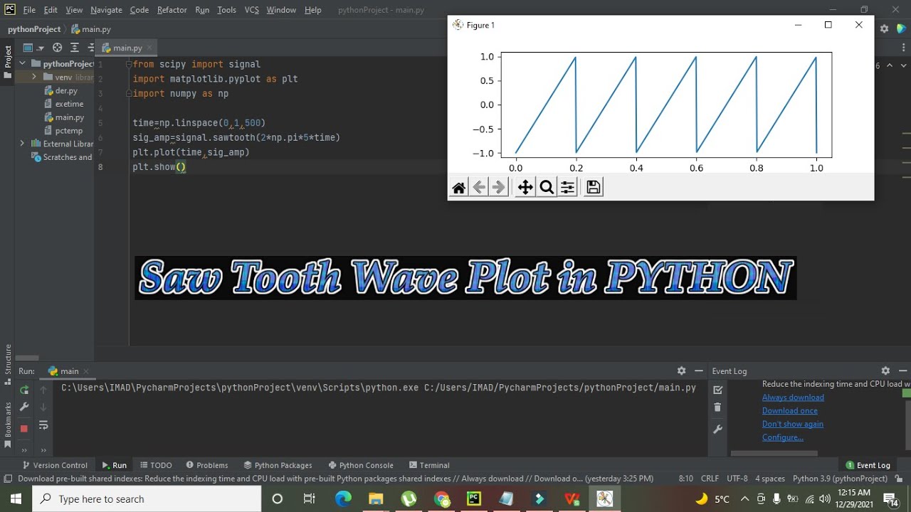 how to plot sawtooth waveform in python | Plot a sawtooth function in python