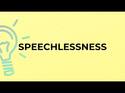 What is the meaning of the word SPEECHLESSNESS?