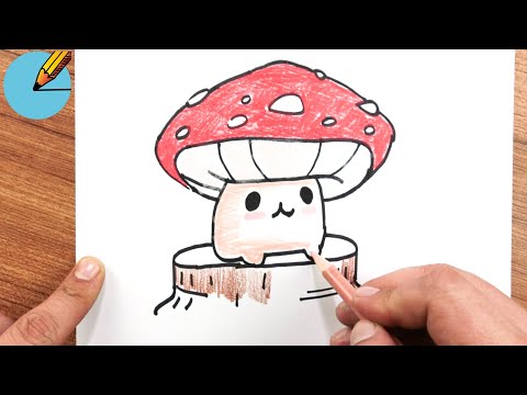HOW TO DRAW A CUTE MUSHROOM EASY || Cute Drawings