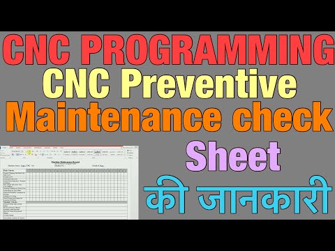 CNC PREVENTIVE MAINTENANCE CHECK SHEET. MAINTENANCE CHECK SHEET. HOW TO MAKE CNC PREVENTIVE LIST.