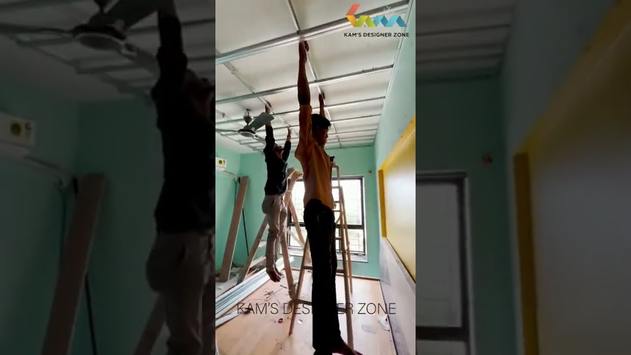 False ceiling frame work testing at Kams Site #trending #youtubeshorts #viral #shorts #reels